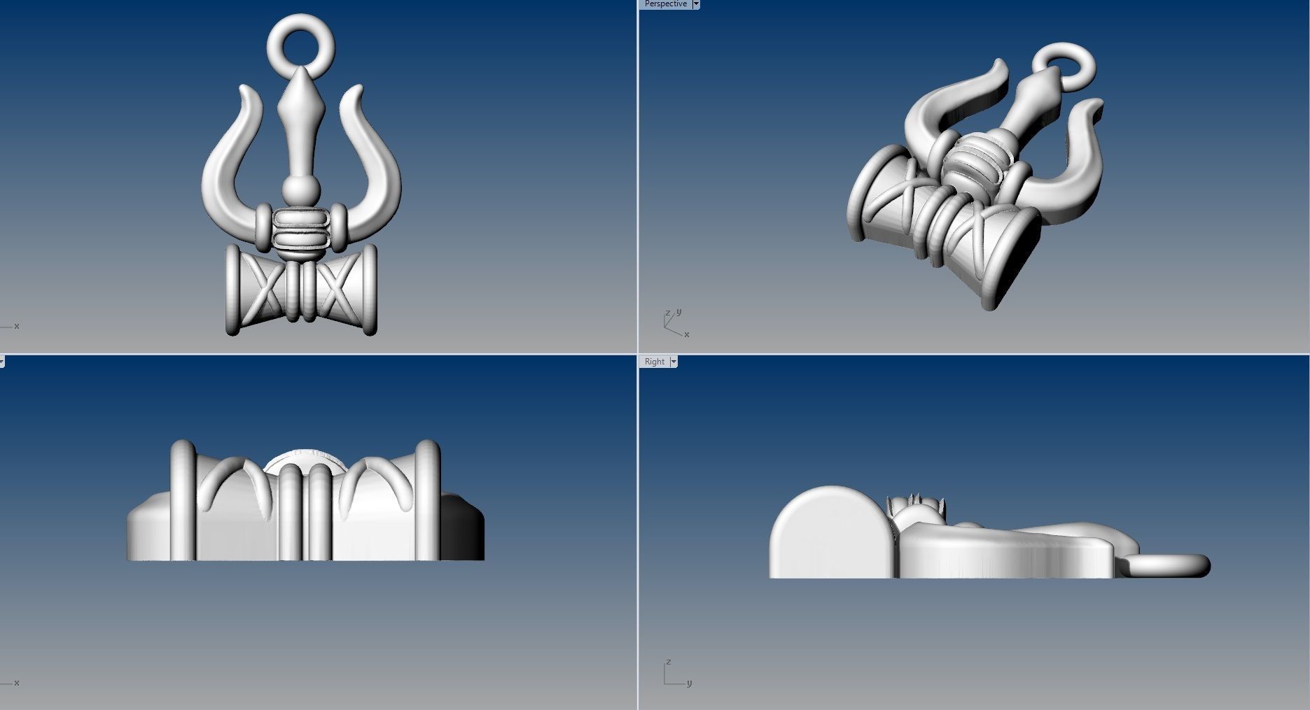 TRISHUL PENDENT 3D model 3D printable | CGTrader