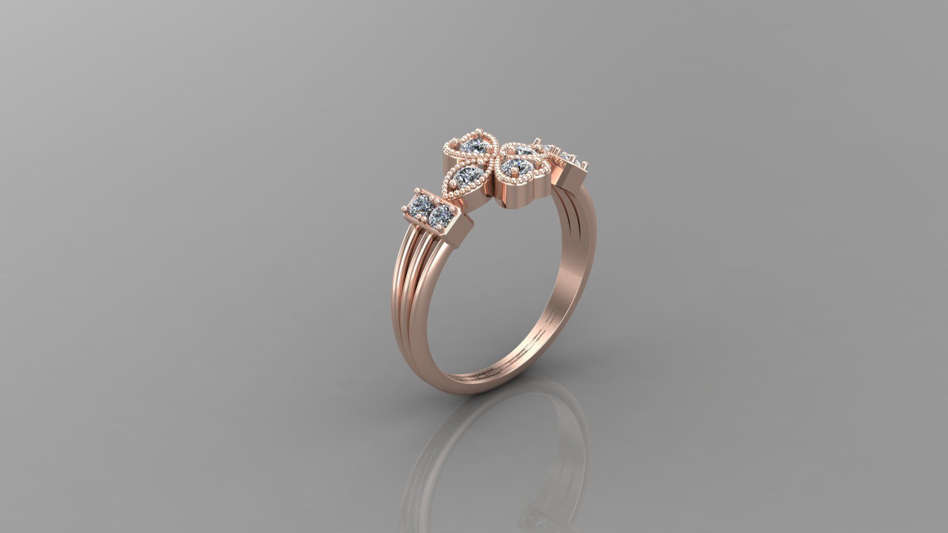 Diamond Ring Cad SR68 3D model 3D printable | CGTrader