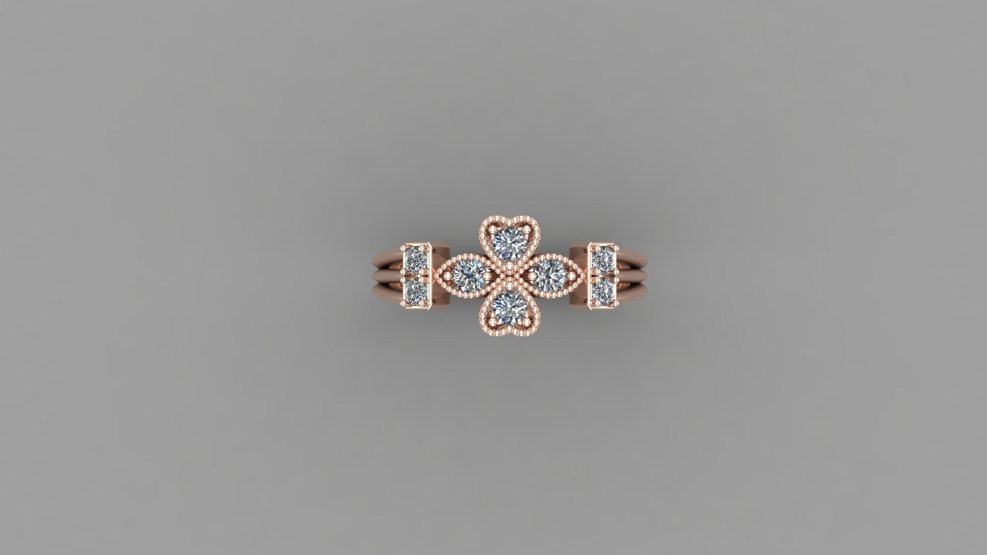 Diamond Ring Cad SR68 3D model 3D printable | CGTrader