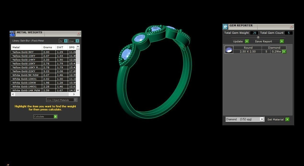 Diamond Ring Cad SR62 3D model 3D printable | CGTrader