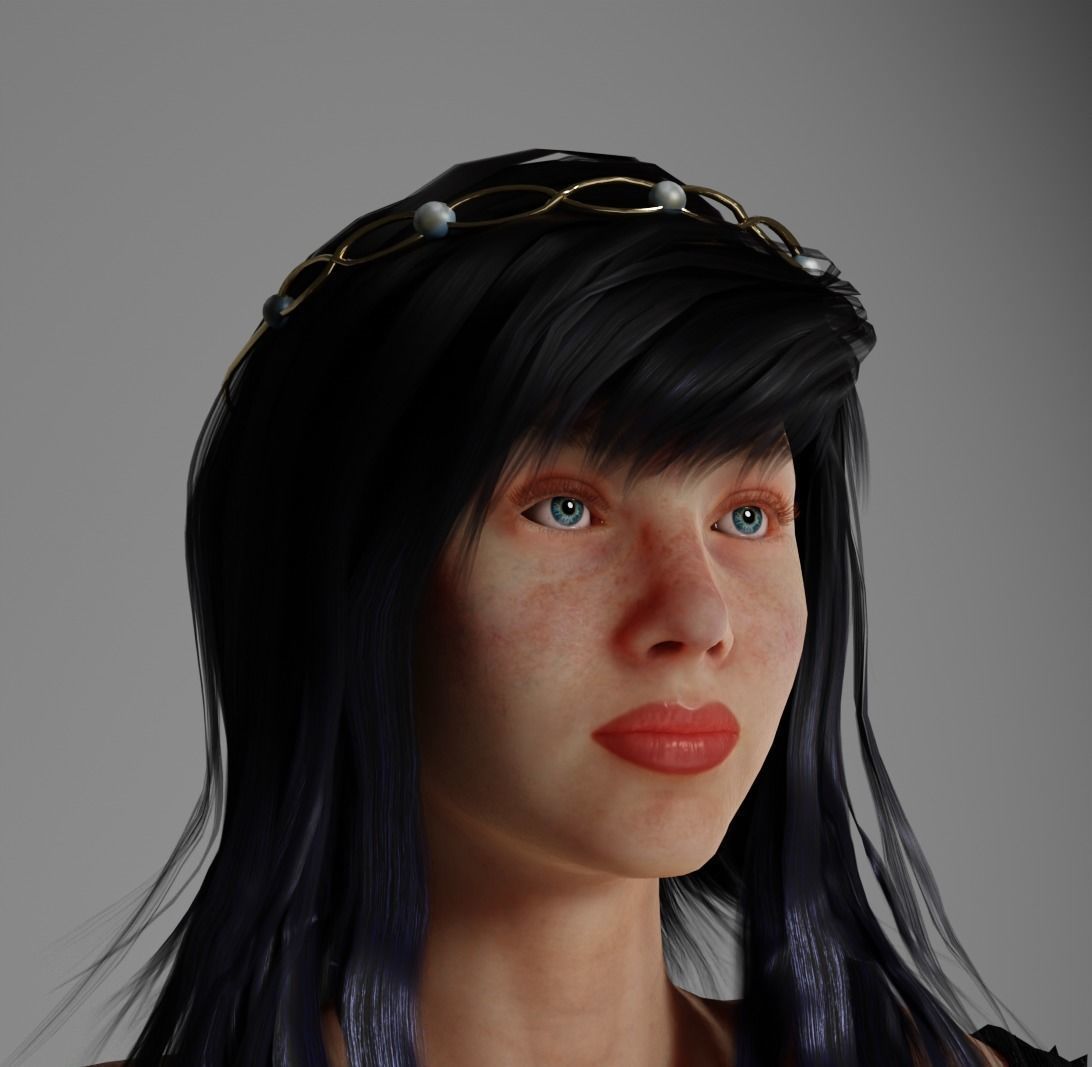 Beautiful Asian Girl 3D model animated rigged | CGTrader