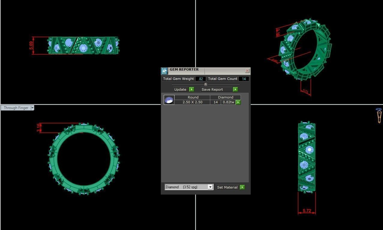 Diamond Ring Cad SR38 3D model 3D printable | CGTrader
