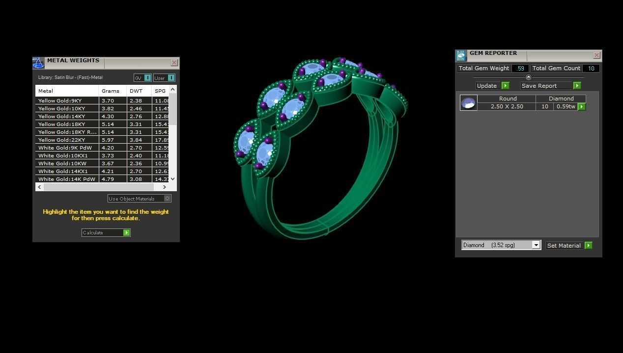 Diamond Ring Cad SR22 3D model 3D printable | CGTrader