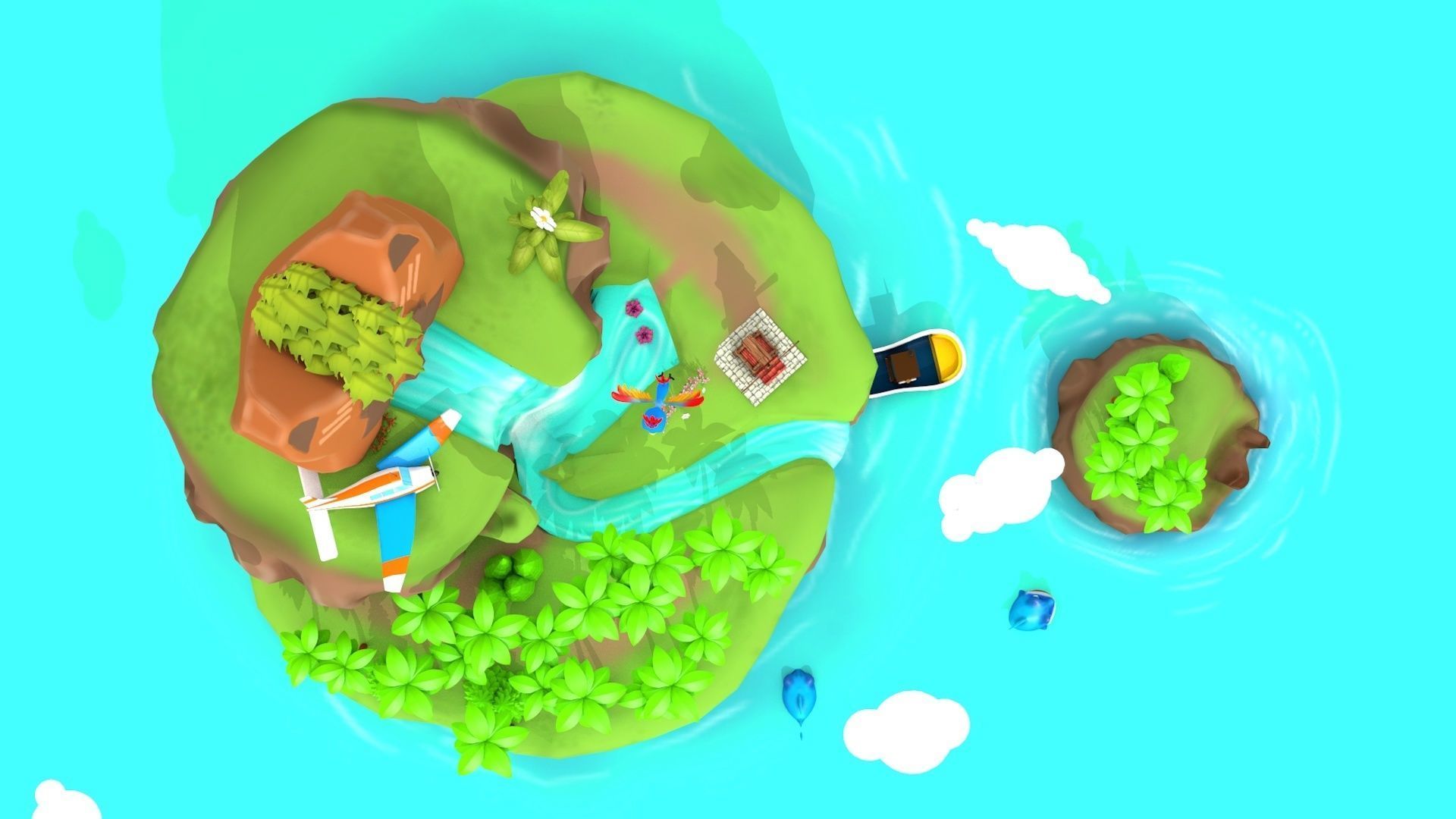 3D model Island Environment - Landscape VR / AR / low-poly | CGTrader