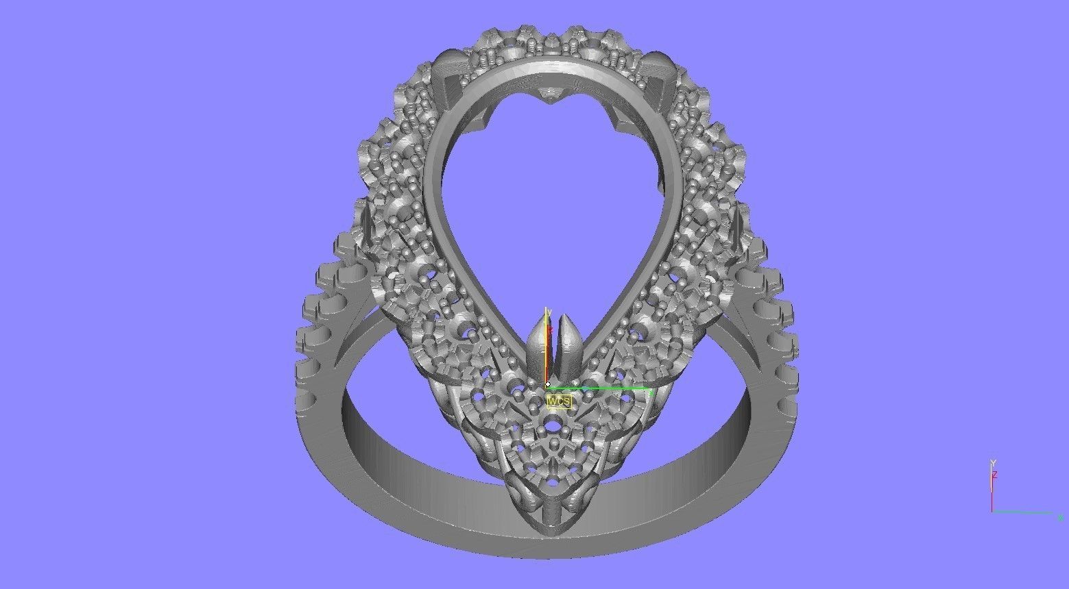 Pear Shape Micro Prong Set Engagement Ring 3D model 3D printable | CGTrader