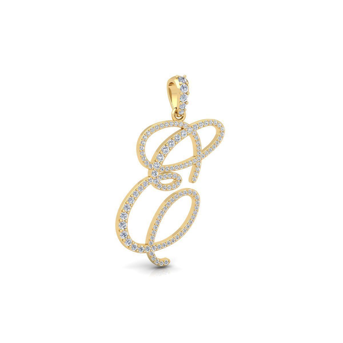 E Font Latter Pendent 3d Model and Render 3D print model 3D model 3D ...