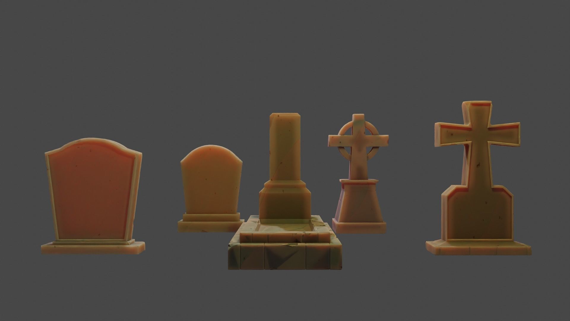 3D model Stylized Tombstones Pack VR / AR / low-poly | CGTrader