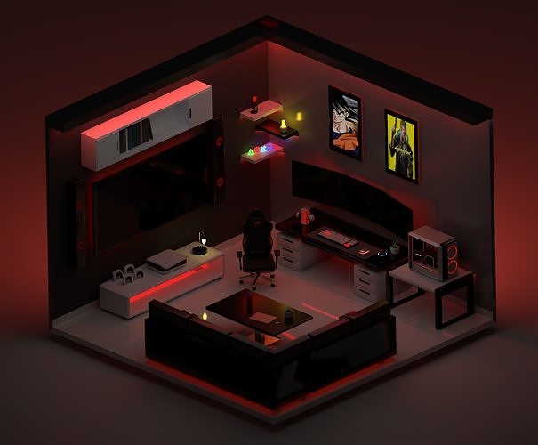 Gaming Room 3D model | CGTrader