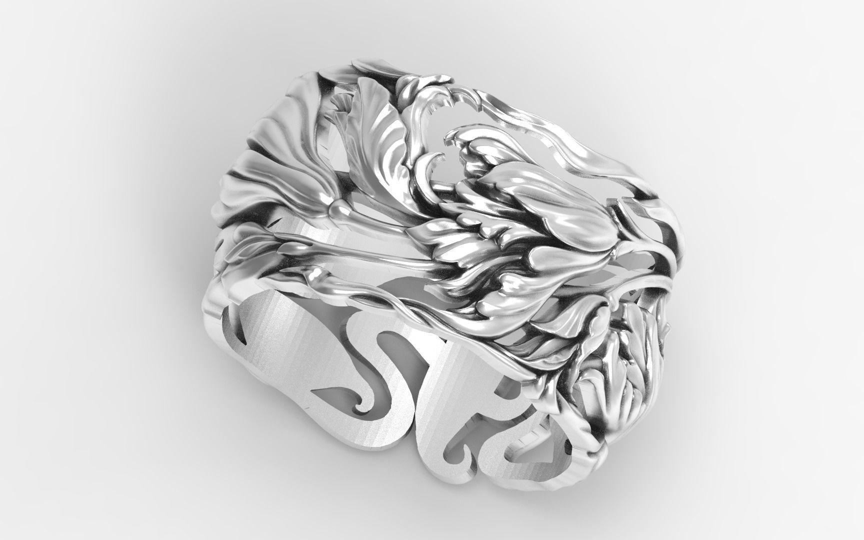 flowers Sakura tree branch Vines sheet ring 3D model 3D printable ...