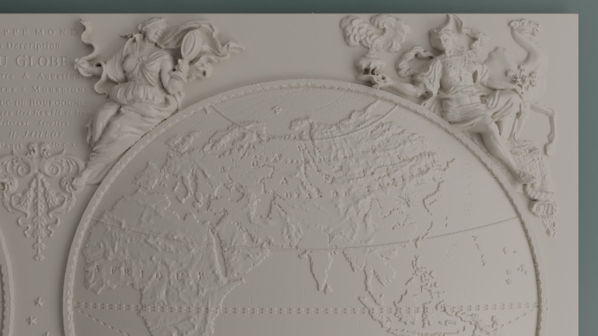 World Map Bas Relief 3D model 3D printable | CGTrader