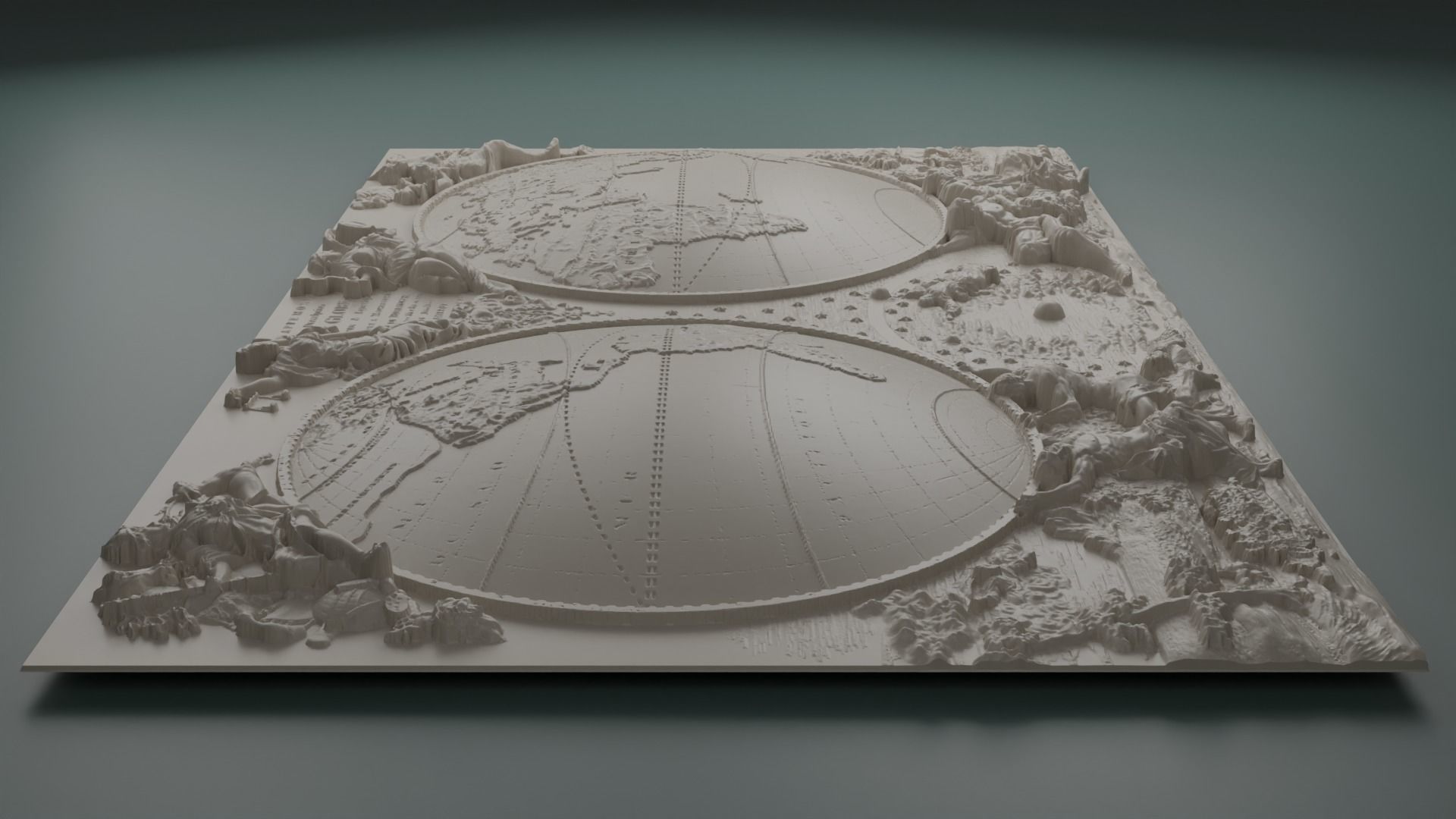 World Map Bas Relief 3D model 3D printable | CGTrader