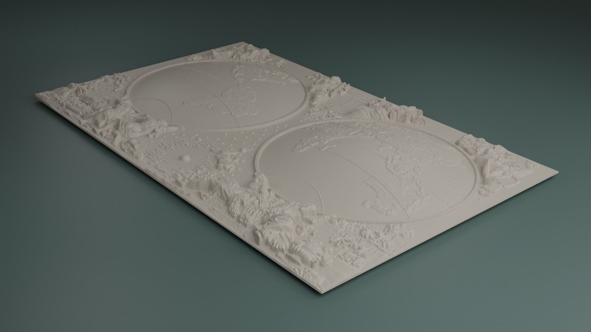 World Map Bas Relief 3D model 3D printable | CGTrader