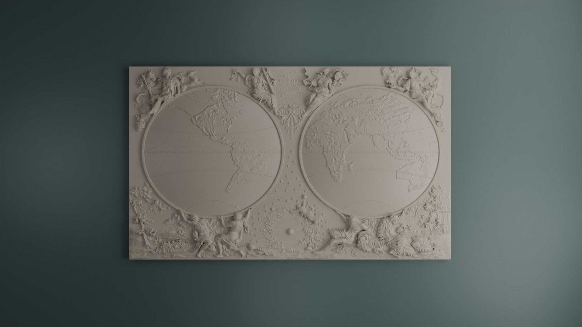World Map Bas Relief 3D model 3D printable | CGTrader