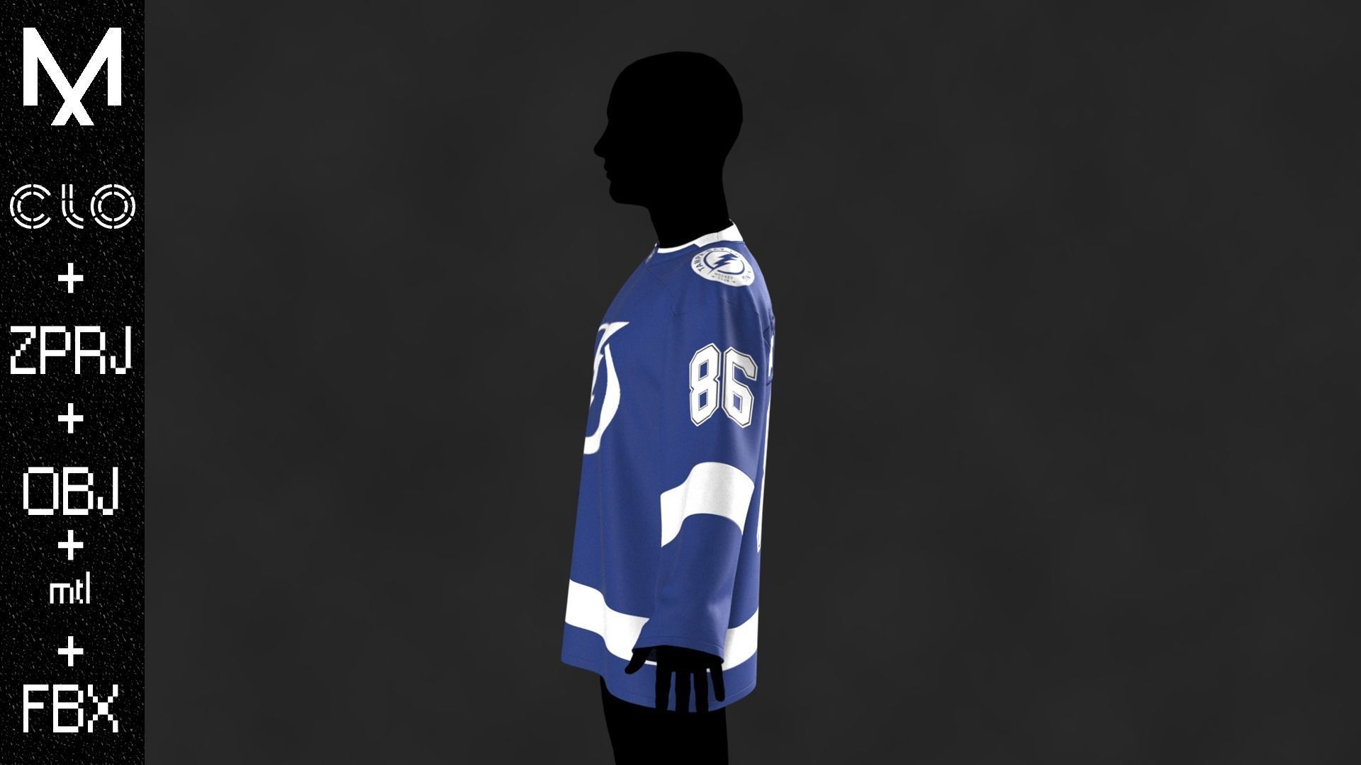 Male Jersey Tampa Bay Lightning OBJ mtl FBX ZPRJ 3D model | CGTrader