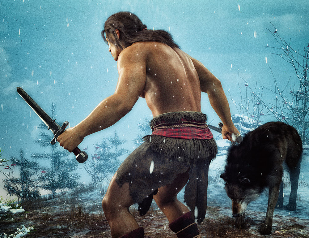 Barbarian Sword and poses for G8M 3D model | CGTrader