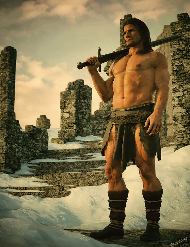 Barbarian Sword and poses for G8M 3D model | CGTrader