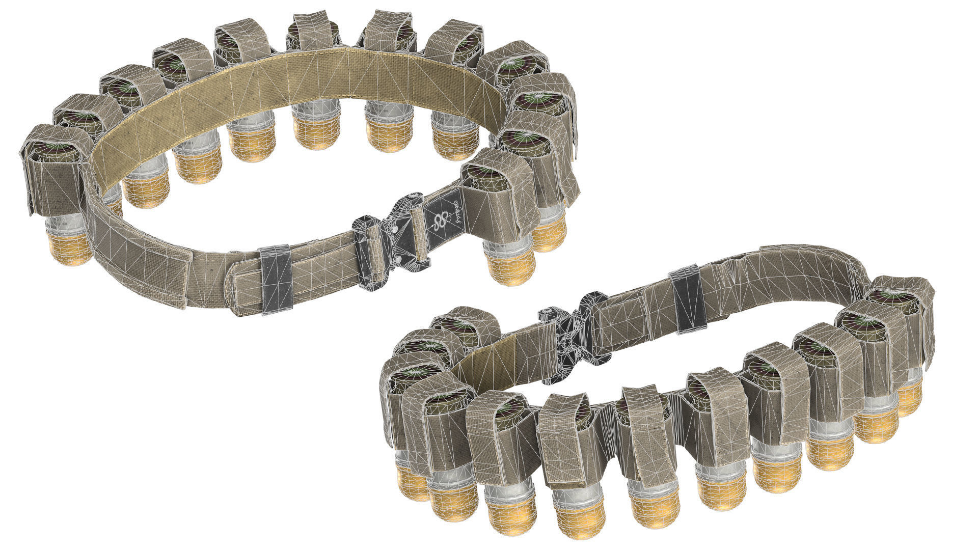 3D model 40MM GRENADE BELT VR / AR / low-poly | CGTrader