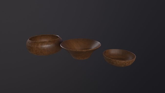 3D model Wooden Bowls 3D Model VR / AR / low-poly | CGTrader