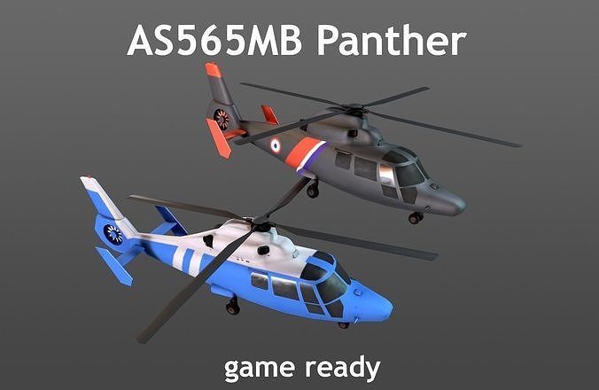 3D model Helicopter AS565MB Panther lowpoly gameready VR / AR / low ...