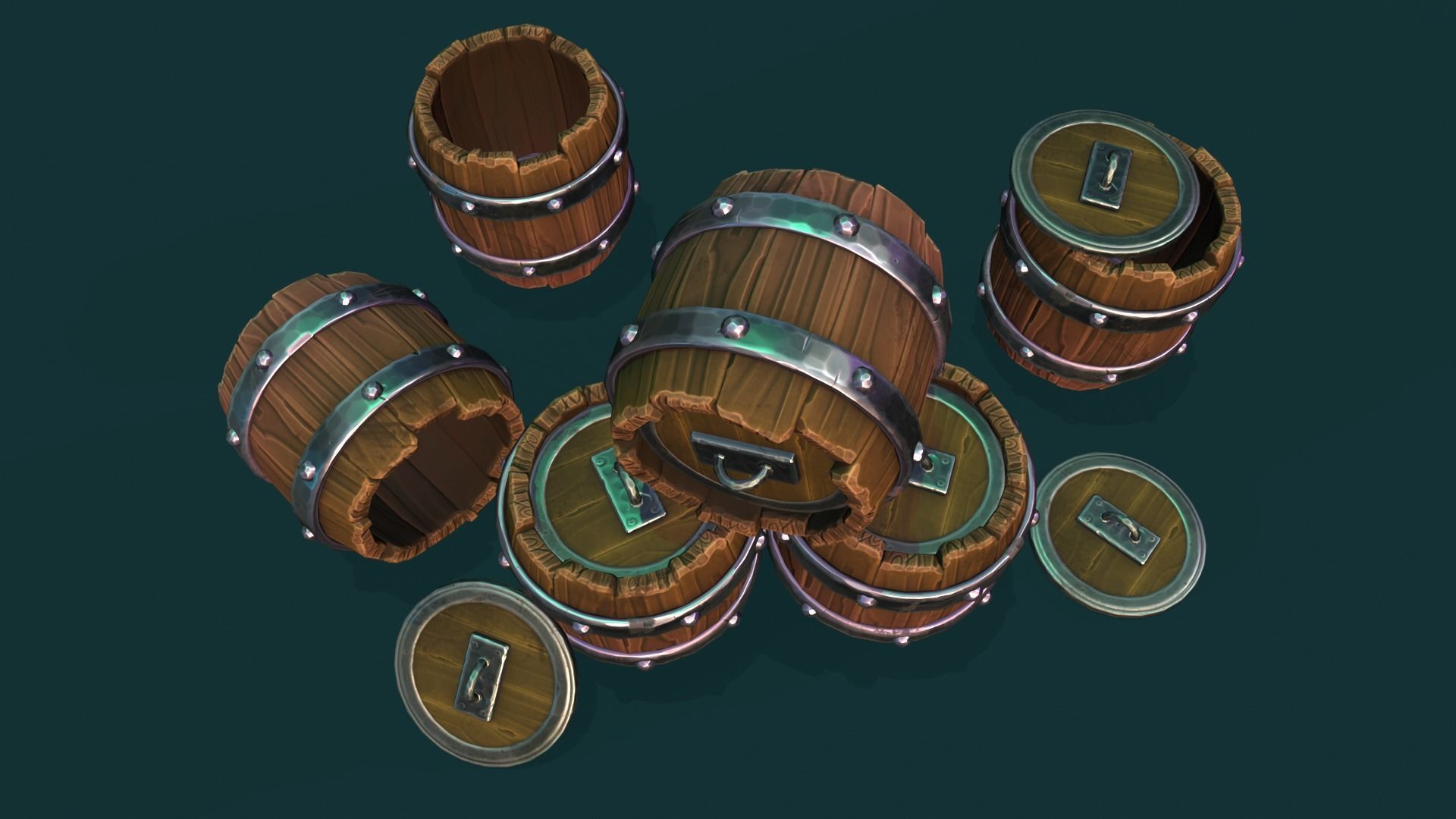 3D model Stylized Barrels VR / AR / low-poly | CGTrader