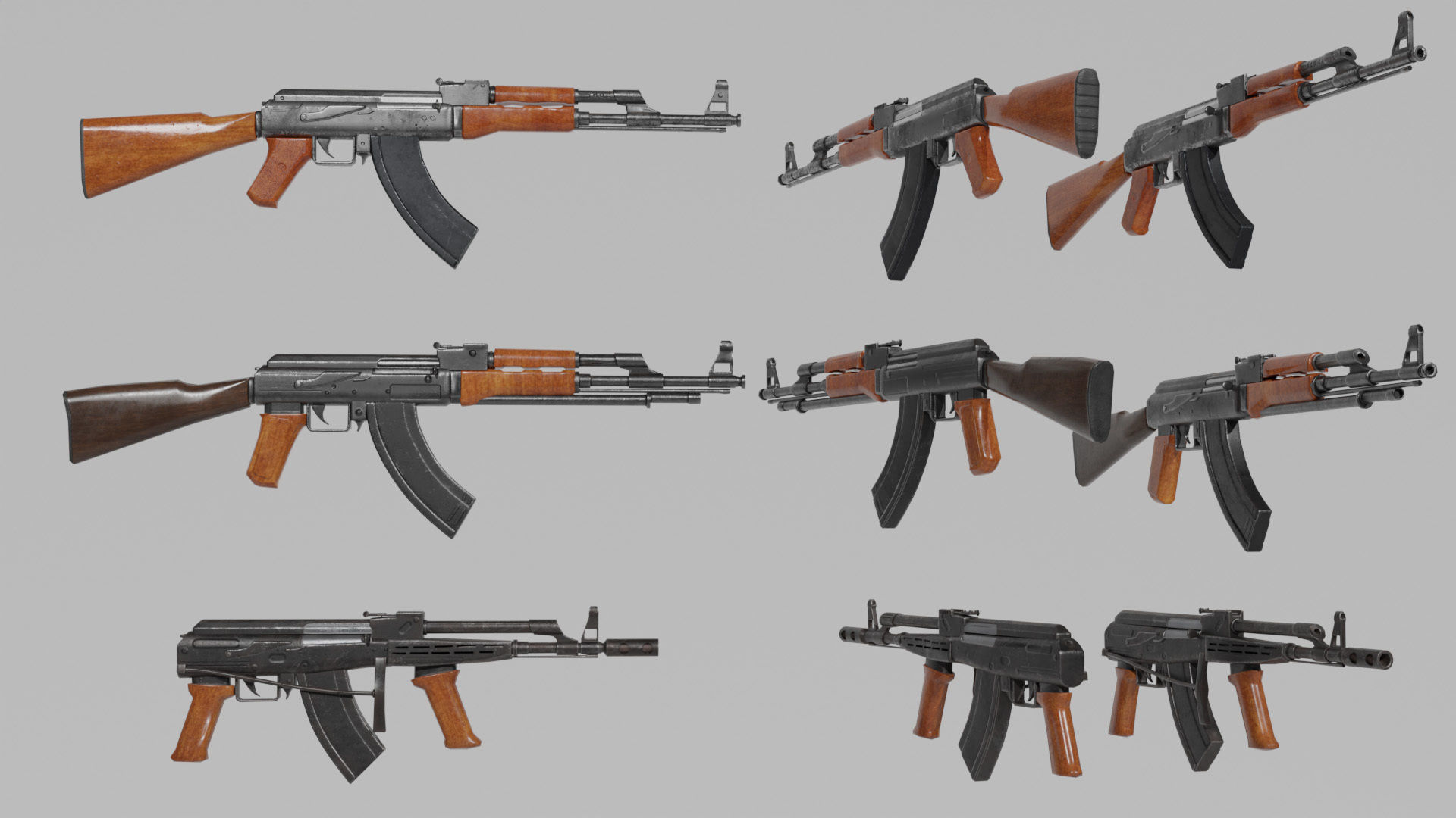 3D model Gun -vol 03 2 gun 3D mode Game assets VR / AR / low-poly ...