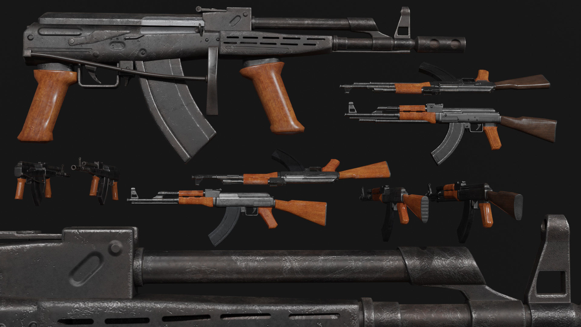 3D model Gun -vol 03 2 gun 3D mode Game assets VR / AR / low-poly ...