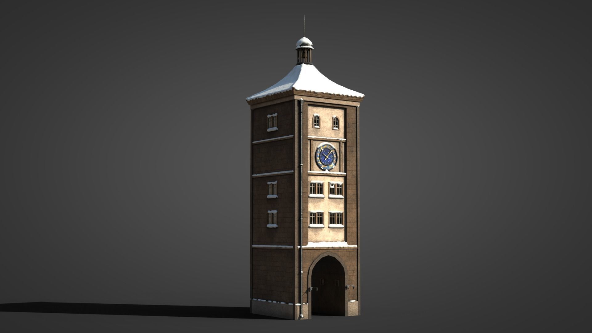 German Clock tower 3D model | CGTrader