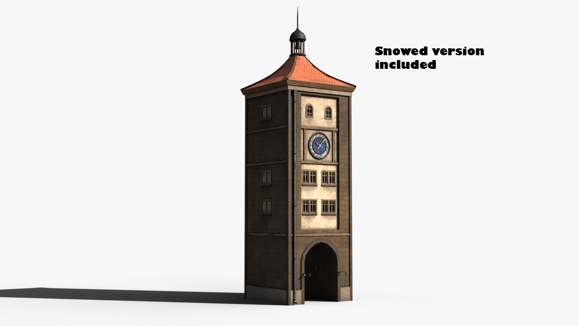 German Clock tower 3D model | CGTrader