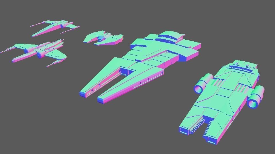 A set of 5 spaceships 3d models free VR / AR / low-poly 3D model | CGTrader