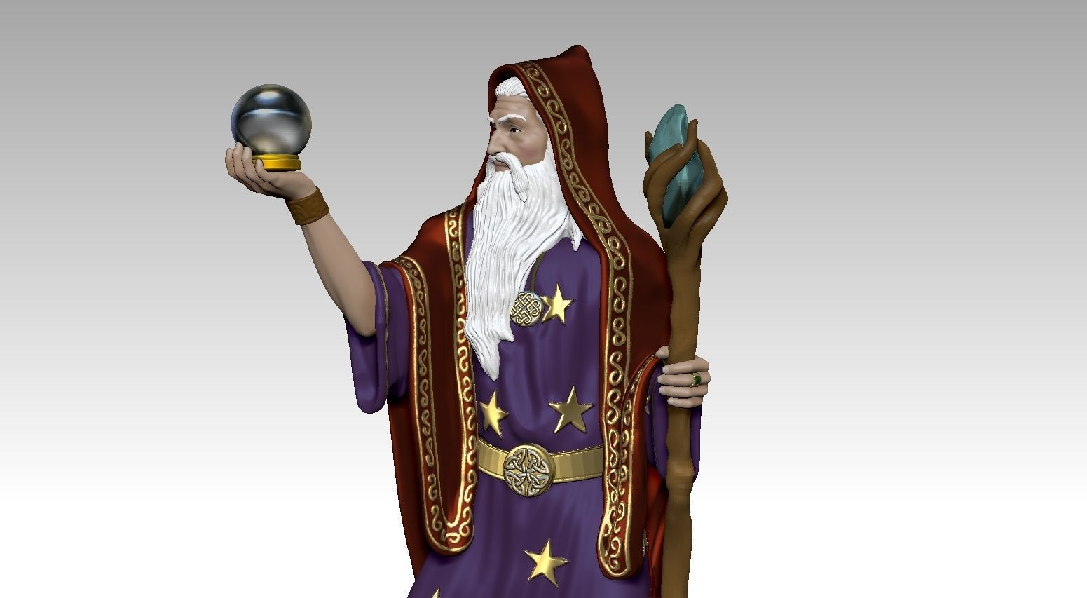 Merlin wizard statue for 3D printing 3D model 3D printable | CGTrader
