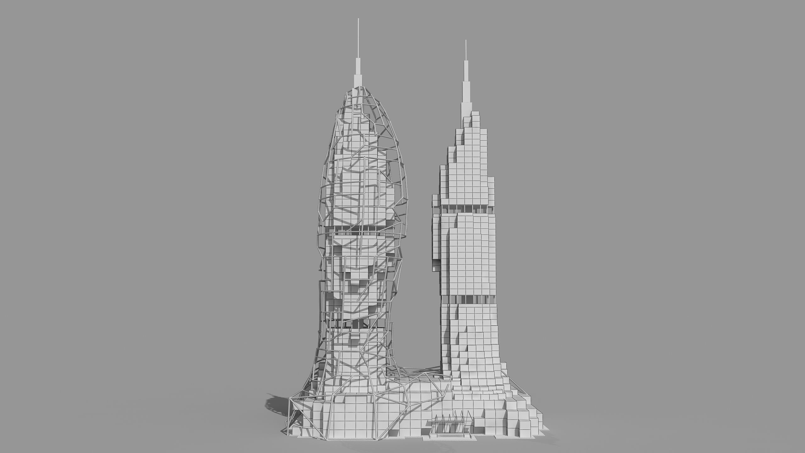 0185 - Skyscraper Architecture 3D Project - 2D Drawings 3D model | CGTrader