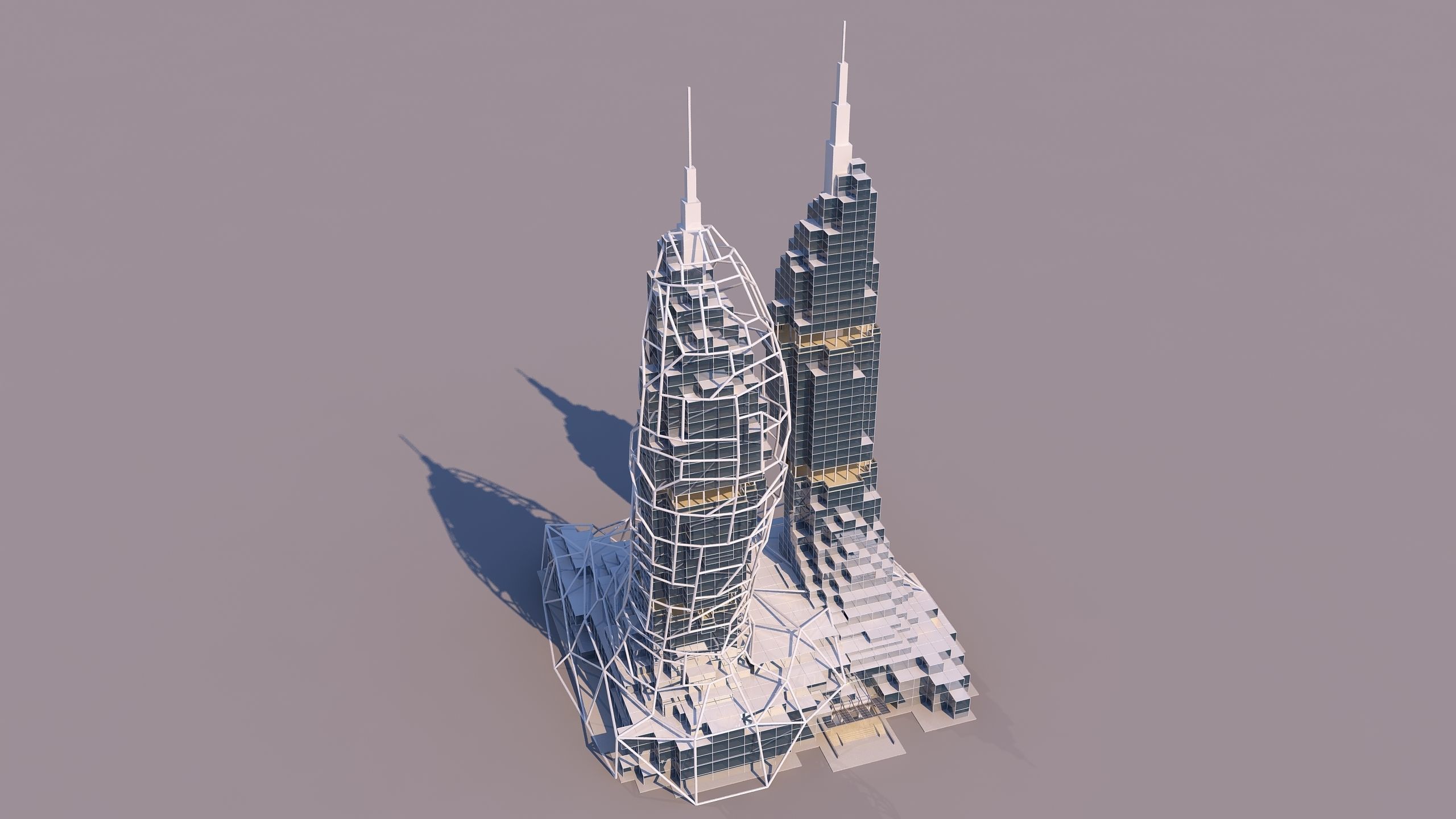 0185 - Skyscraper Architecture 3D Project - 2D Drawings 3D model | CGTrader