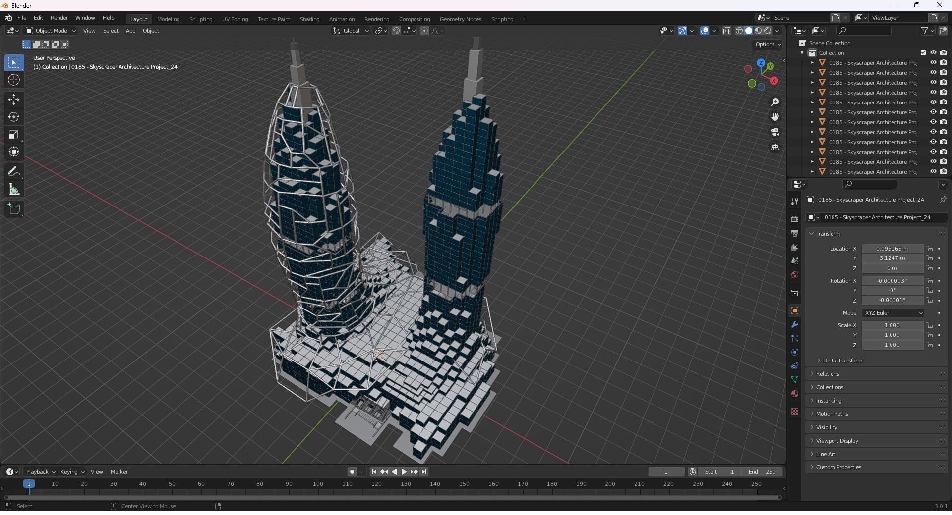 0185 - Skyscraper Architecture 3D Project - 2D Drawings 3D model | CGTrader