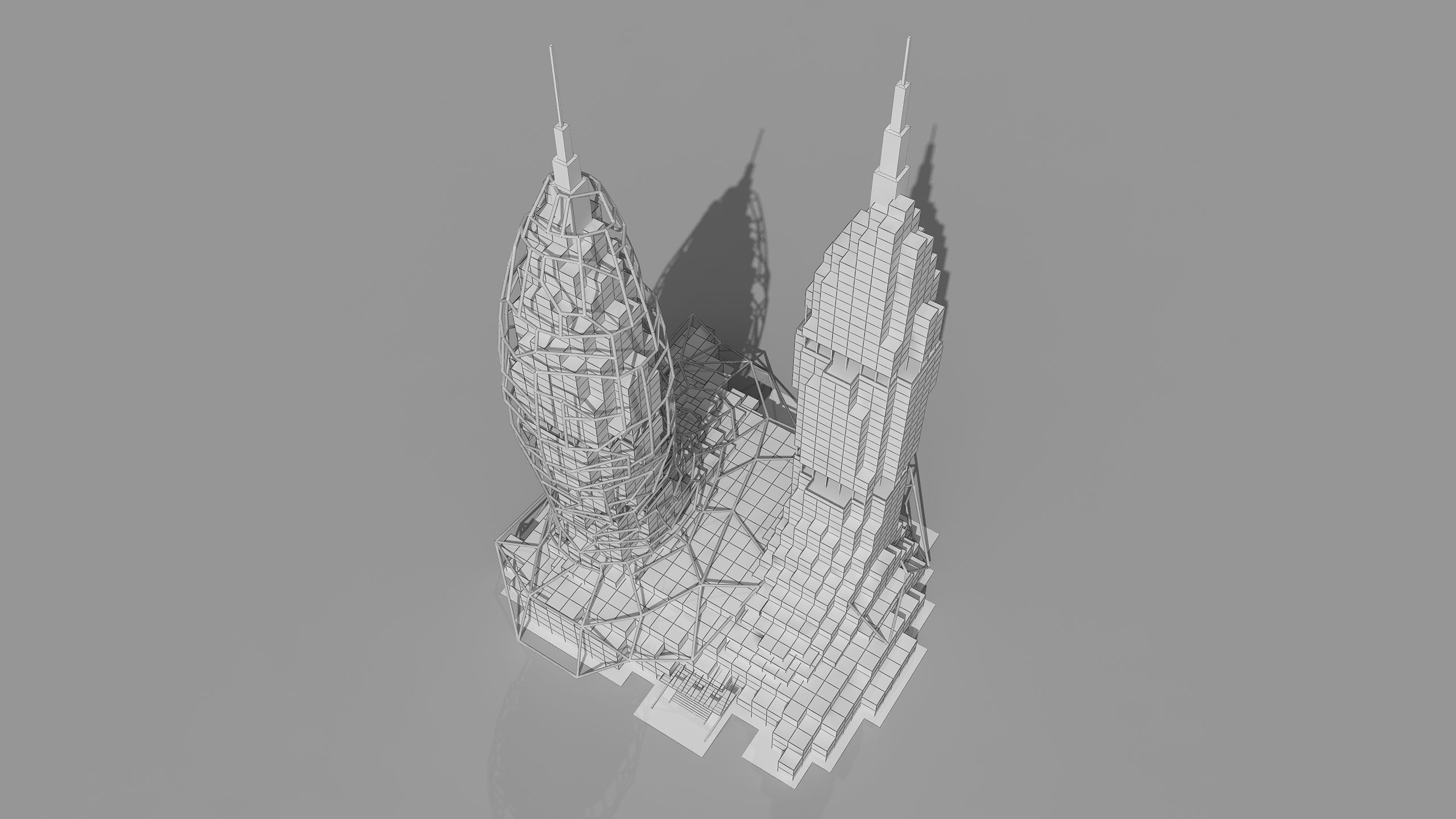 0185 - Skyscraper Architecture 3D Project - 2D Drawings 3D model | CGTrader