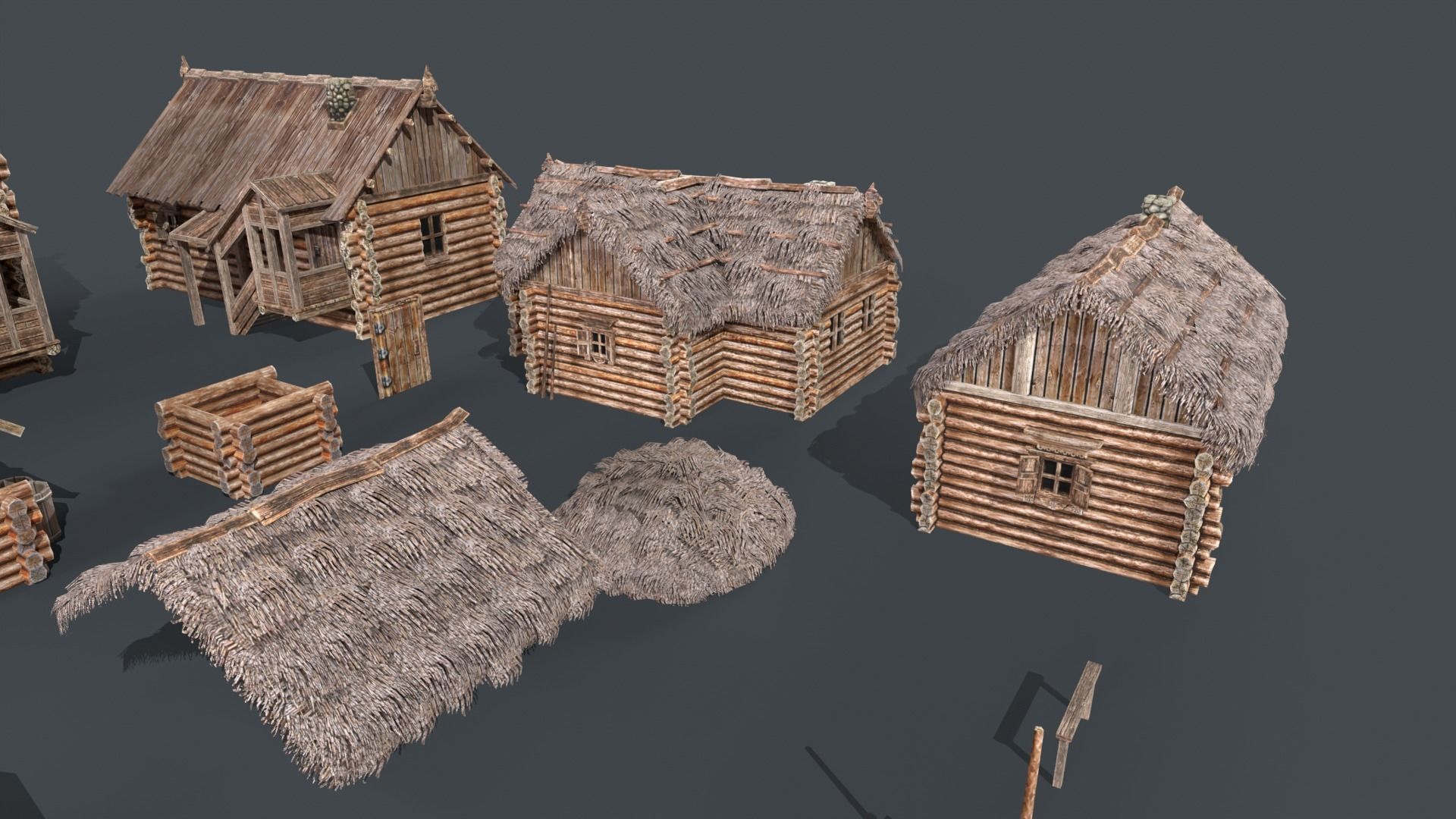 3D model Wooden Village VR / AR / low-poly | CGTrader