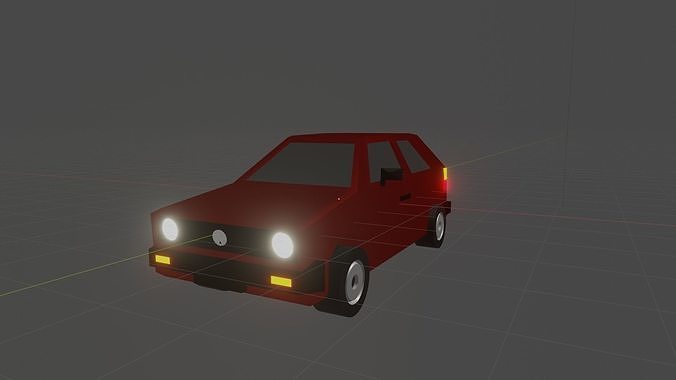 3D model Low Poly Volkswagen Golf 2 VR / AR / low-poly | CGTrader