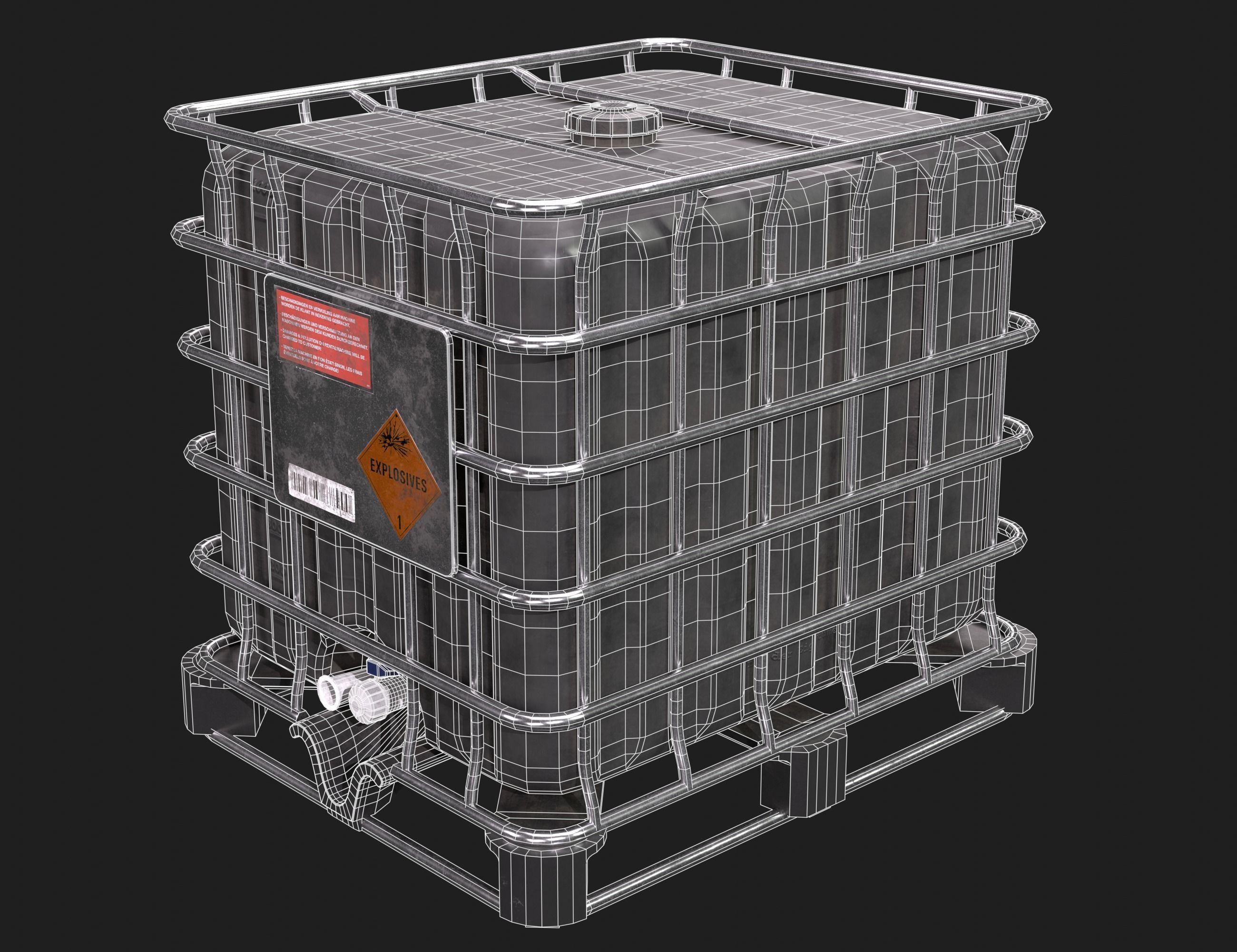 3D model Intermediate black Bulk Container VR / AR / low-poly | CGTrader