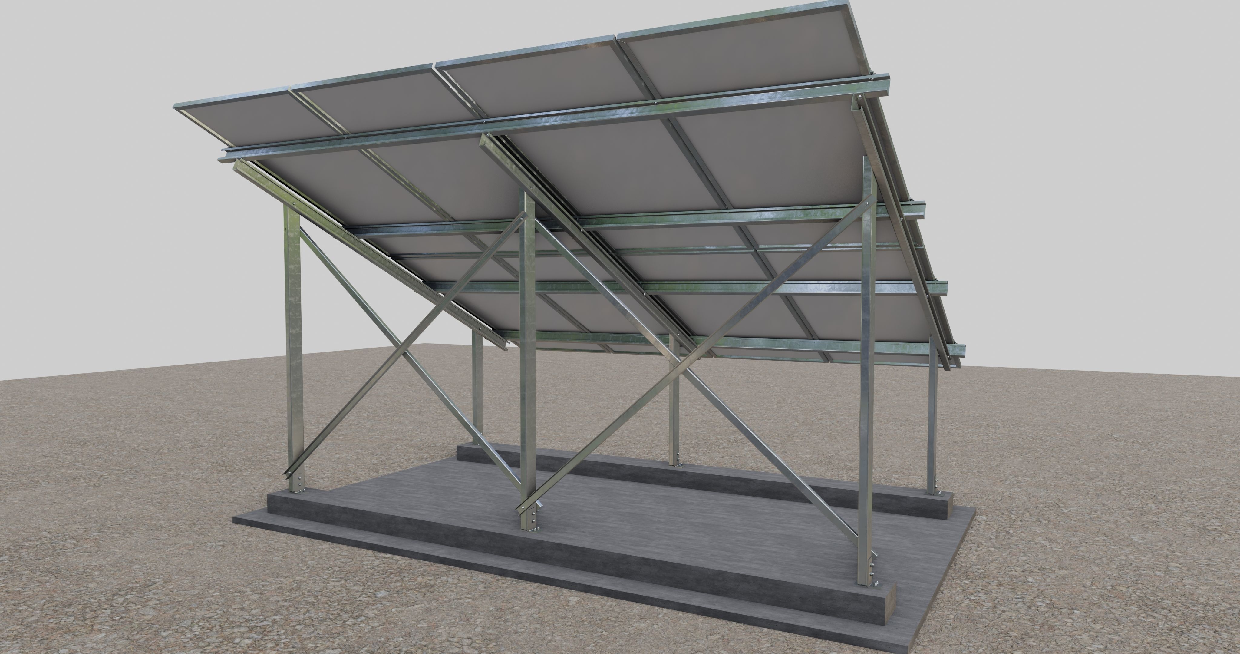 Solar Panel Steel Construction Type 4 3D model | CGTrader
