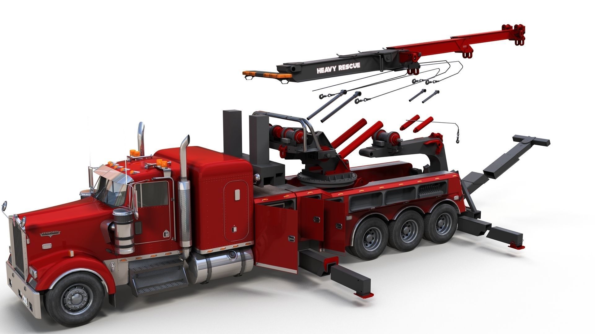 3D model Kenworth W900 wrecker truck VR / AR / low-poly | CGTrader