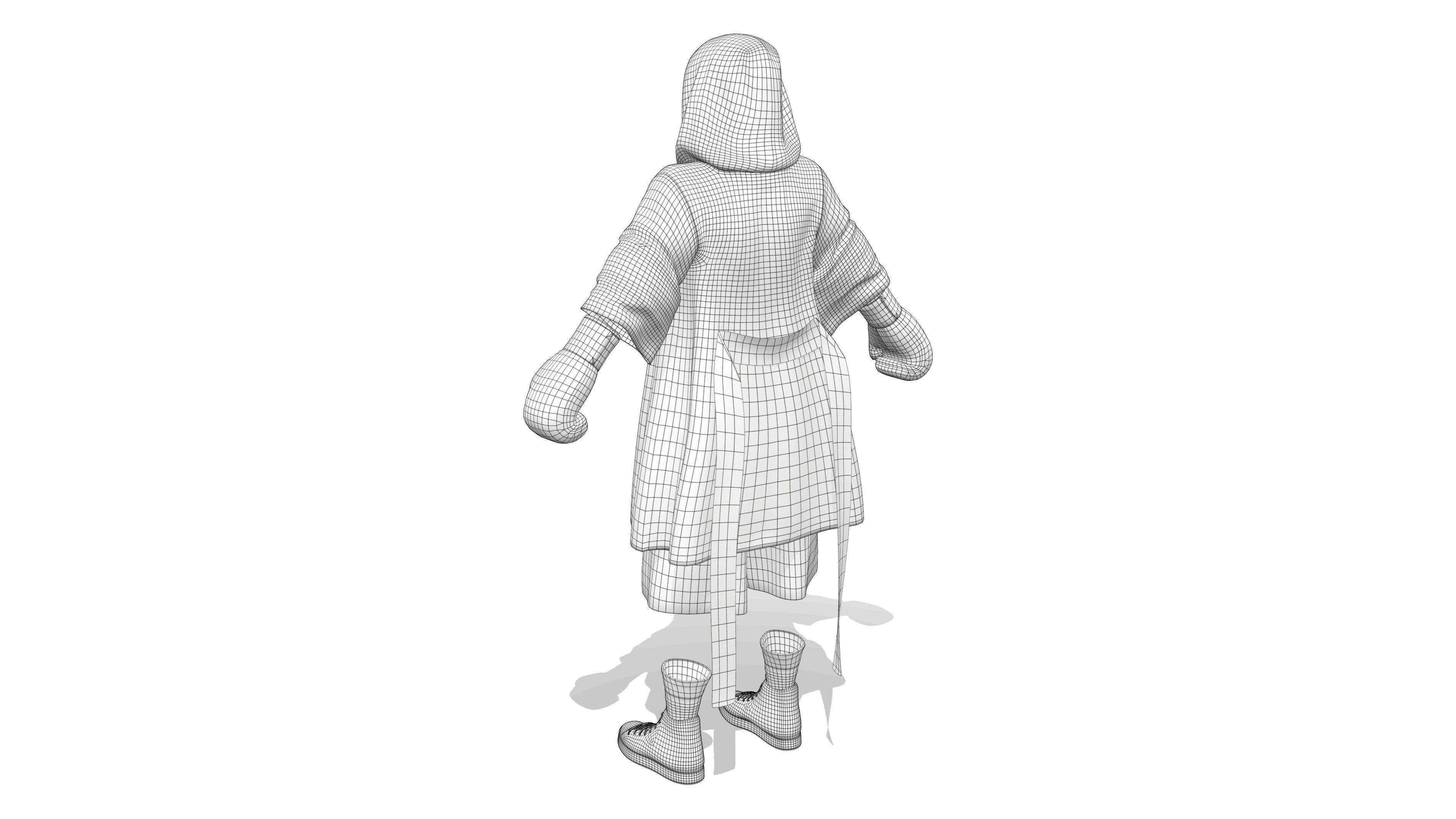 3D model Female Full Boxing Costume Uniform Wear VR / AR / low-poly ...