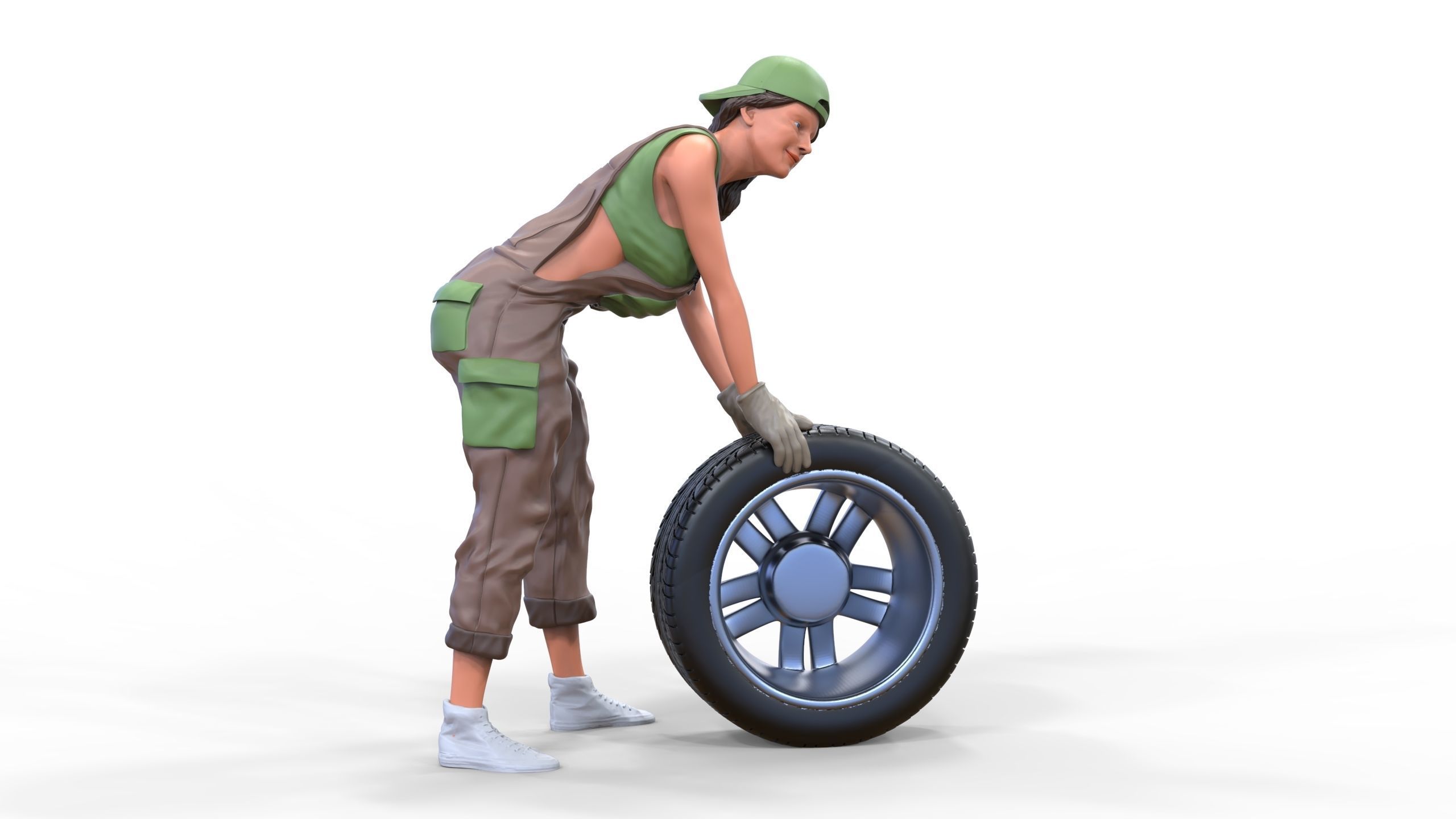 N1 woman mechanic 3D model 3D printable | CGTrader