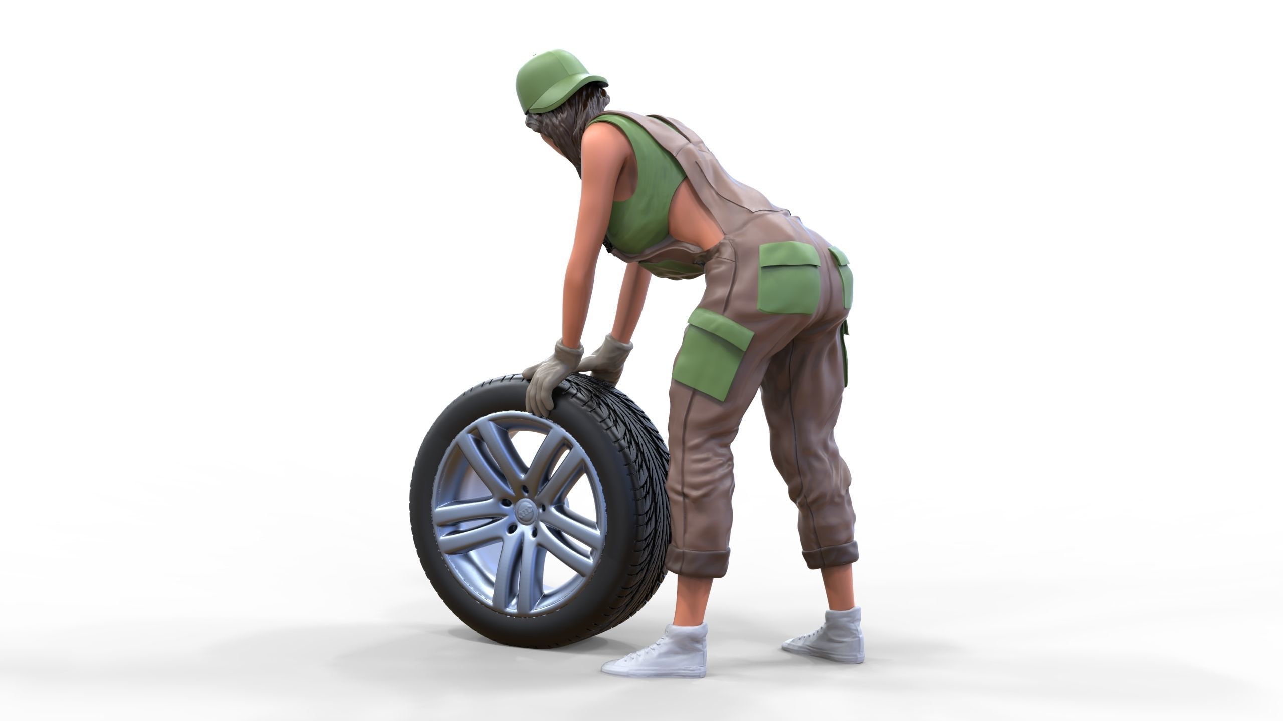 N1 woman mechanic 3D model 3D printable | CGTrader