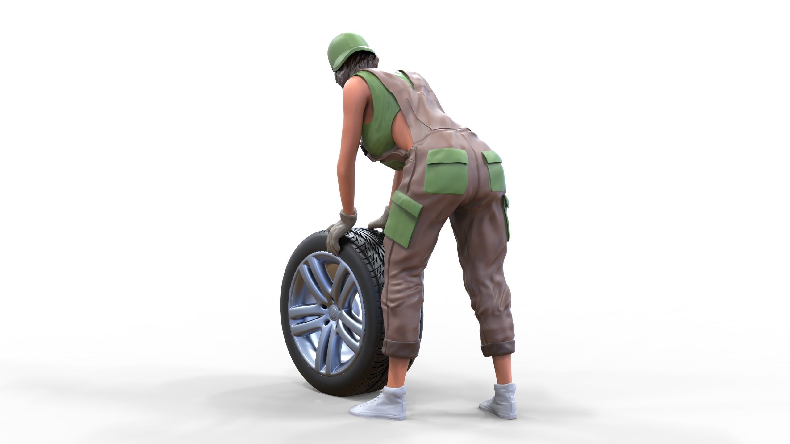 N1 woman mechanic 3D model 3D printable | CGTrader