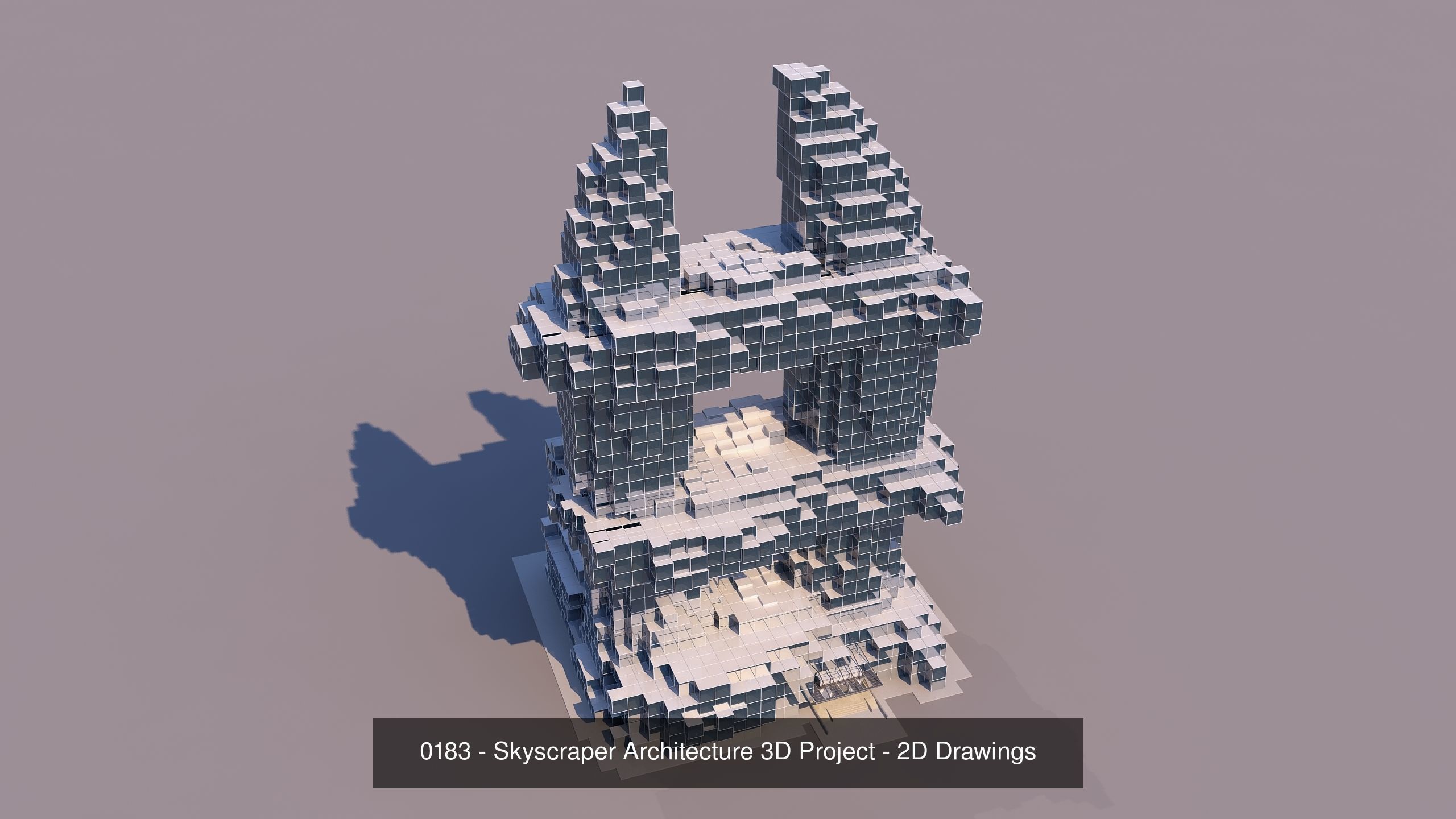 4 Voxel Skyscrapers - Architecture 3D Projects - 2D Drawings 3D Model ...