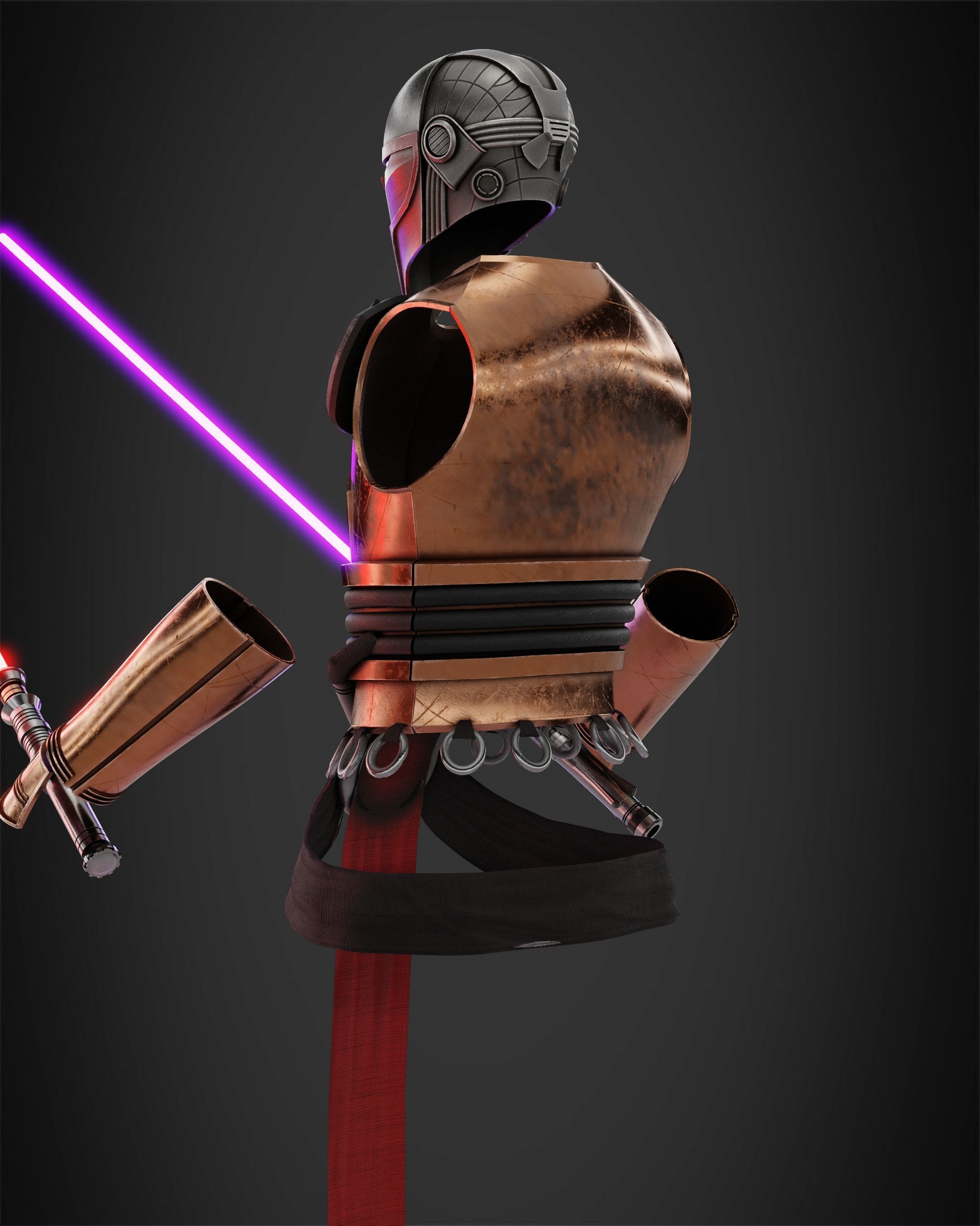 Star Wars Darth Revan Full Armor and Lightsabers for Cosplay 3D Model ...