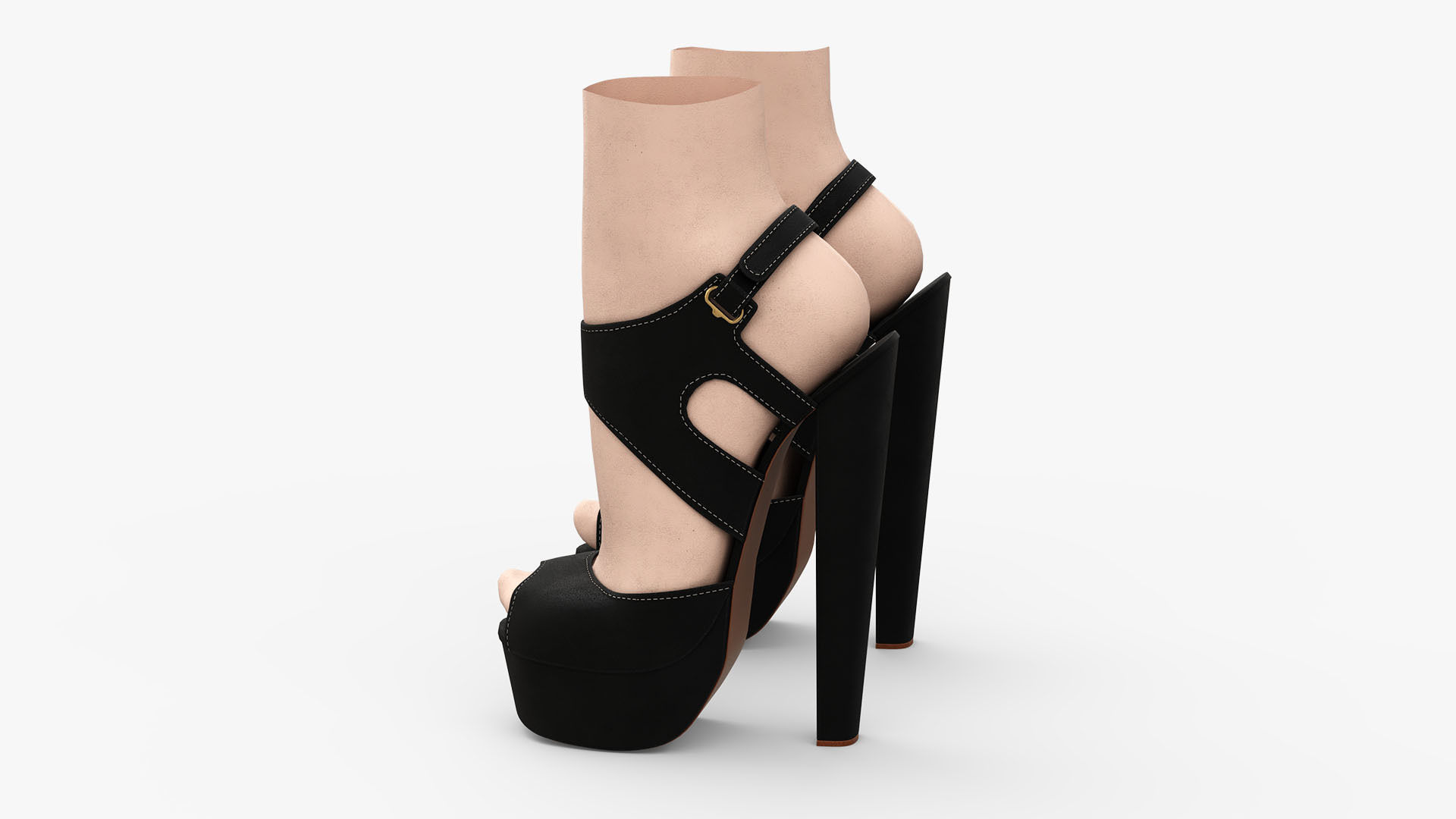 Women Shoe Sandal Wembley Peep Toe 3D model | CGTrader
