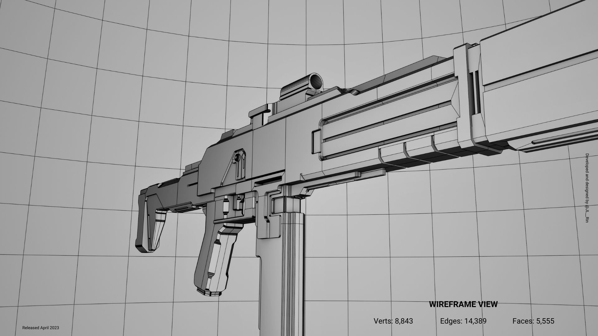 Assault Rifle Concept 2204 free VR / AR / low-poly 3D model | CGTrader