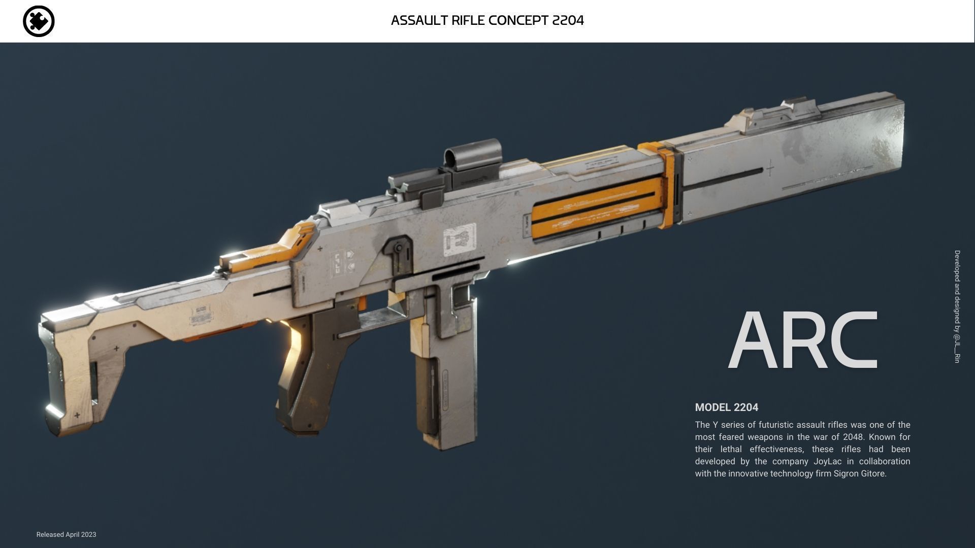 Assault Rifle Concept 2204 free VR / AR / low-poly 3D model | CGTrader