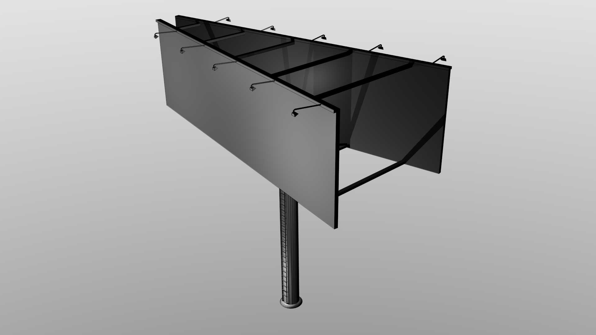 3D model Billboard on pole VR / AR / low-poly | CGTrader