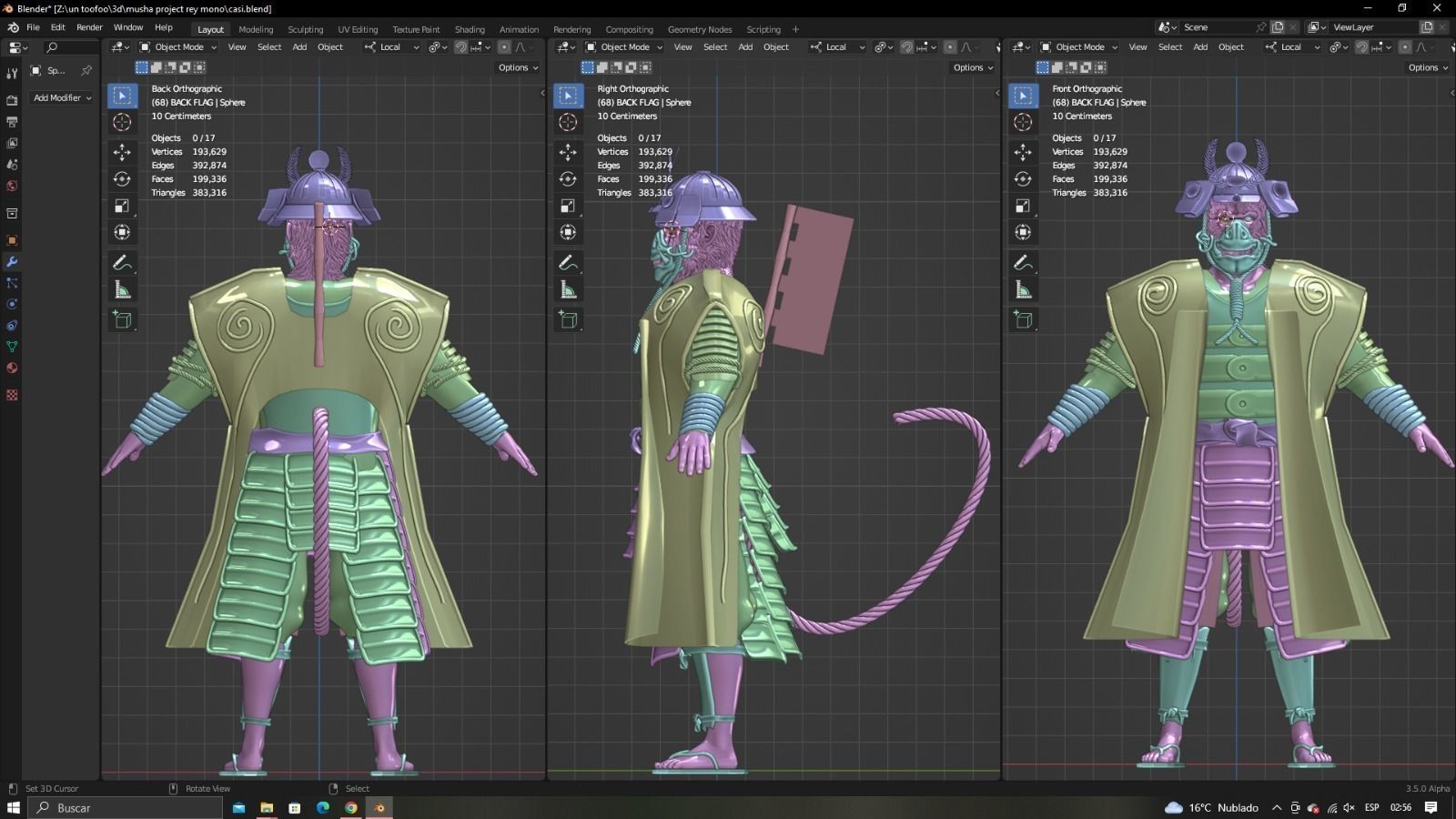 character samurai imperial var 2 free VR / AR / low-poly 3D model ...